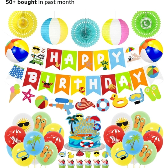 Party Supplies | Colorful Beach Birthday Party Decoration Set | Poshmark